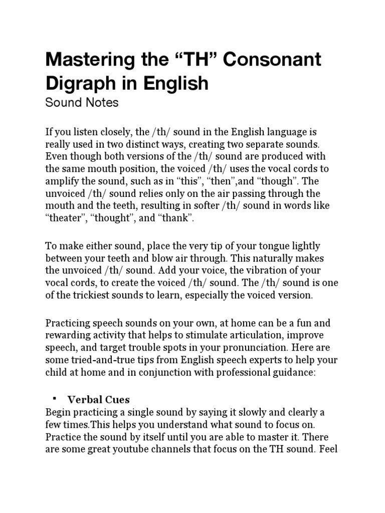 Mastering the Distinct Voiced and Unvoiced "TH | PDF | English Language ...
