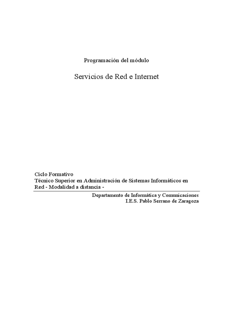 Programacion Servicios de Red e Internet | PDF | sistema de nombres de ...