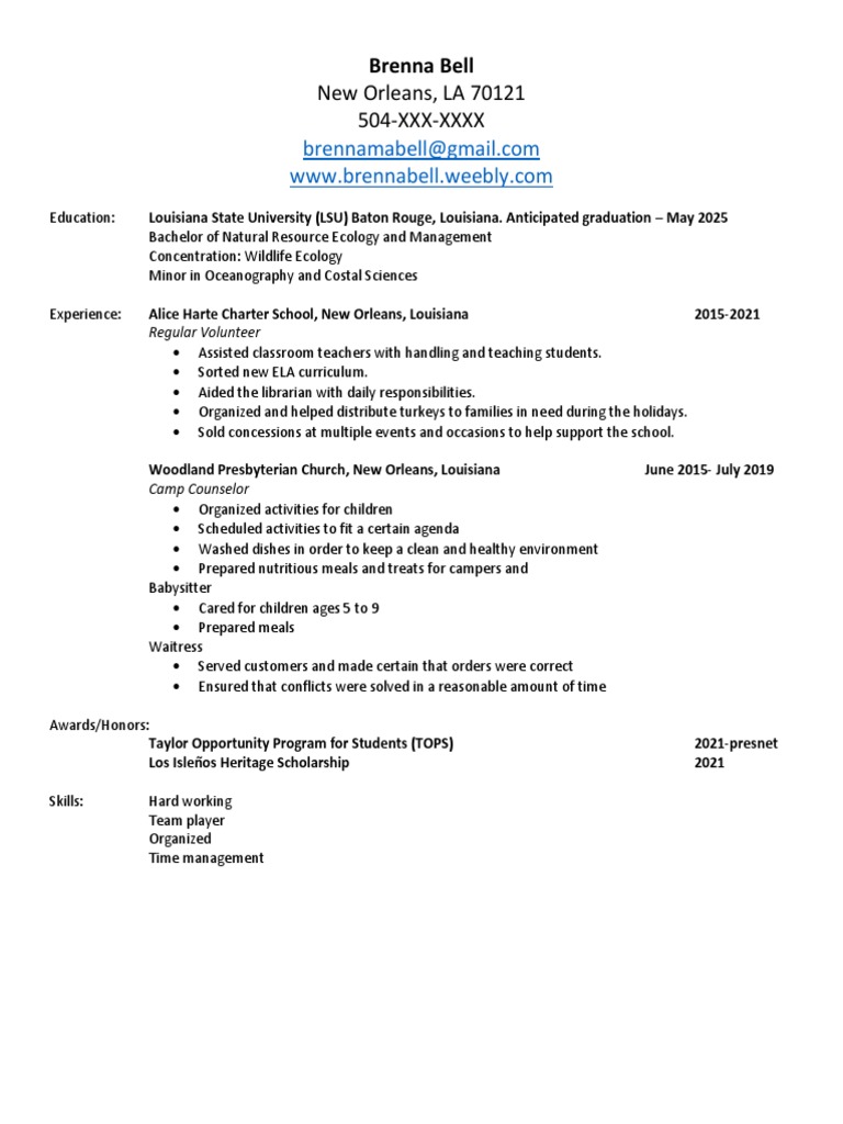 Brenna Bell - Epdp Resume | PDF