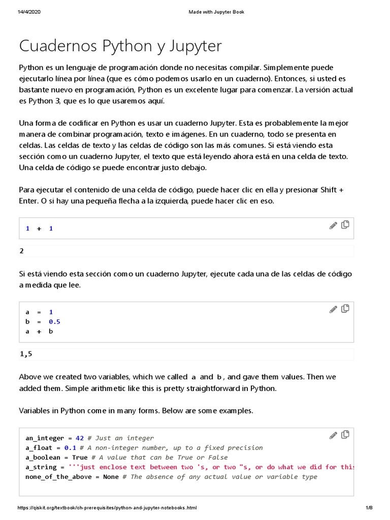 Cuadernos Python y Jupyter | PDF | Python (lenguaje de programación) | Informática
