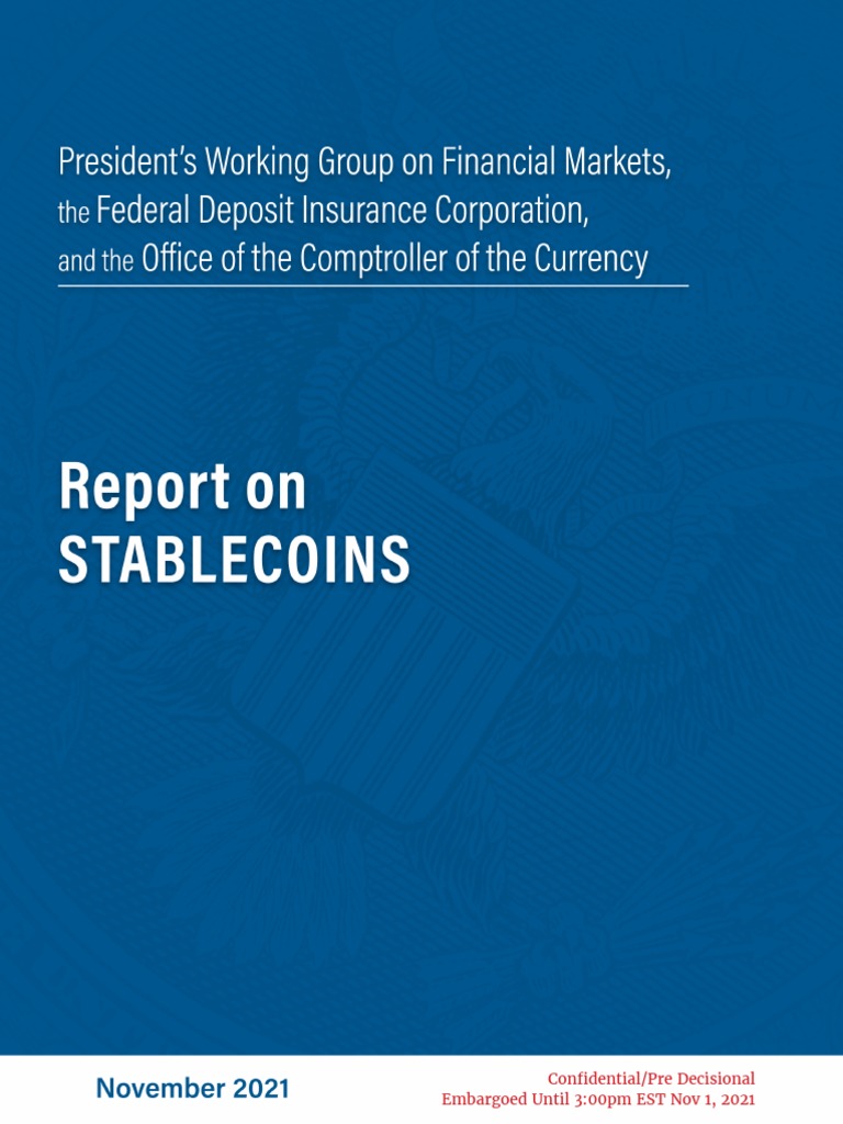 StableCoin Report Nov 1 | PDF | Commodity Futures Trading Commission | Securities (Finance)