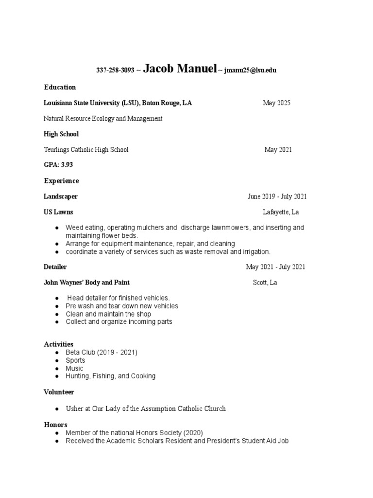 Jacob Manuel: Education | PDF
