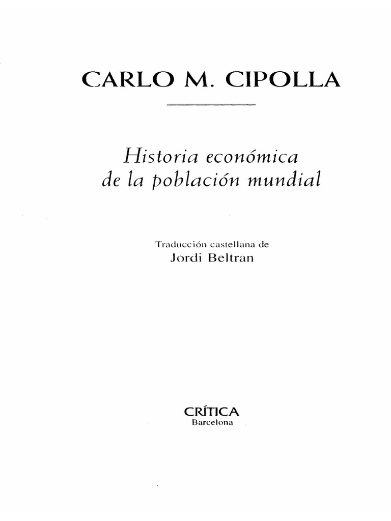 Cipolla Carlo M - Historia Economica de La Poblacion Mundial | PDF ...