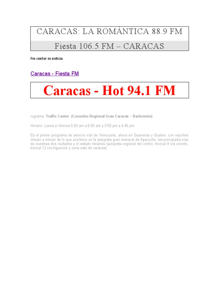 FM Center 1 | PDF | Radio | Radiodifusión