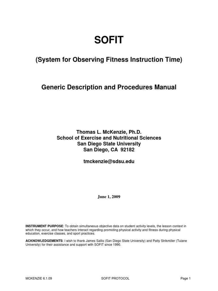 Sofit Test | PDF | Teachers | Physical Education