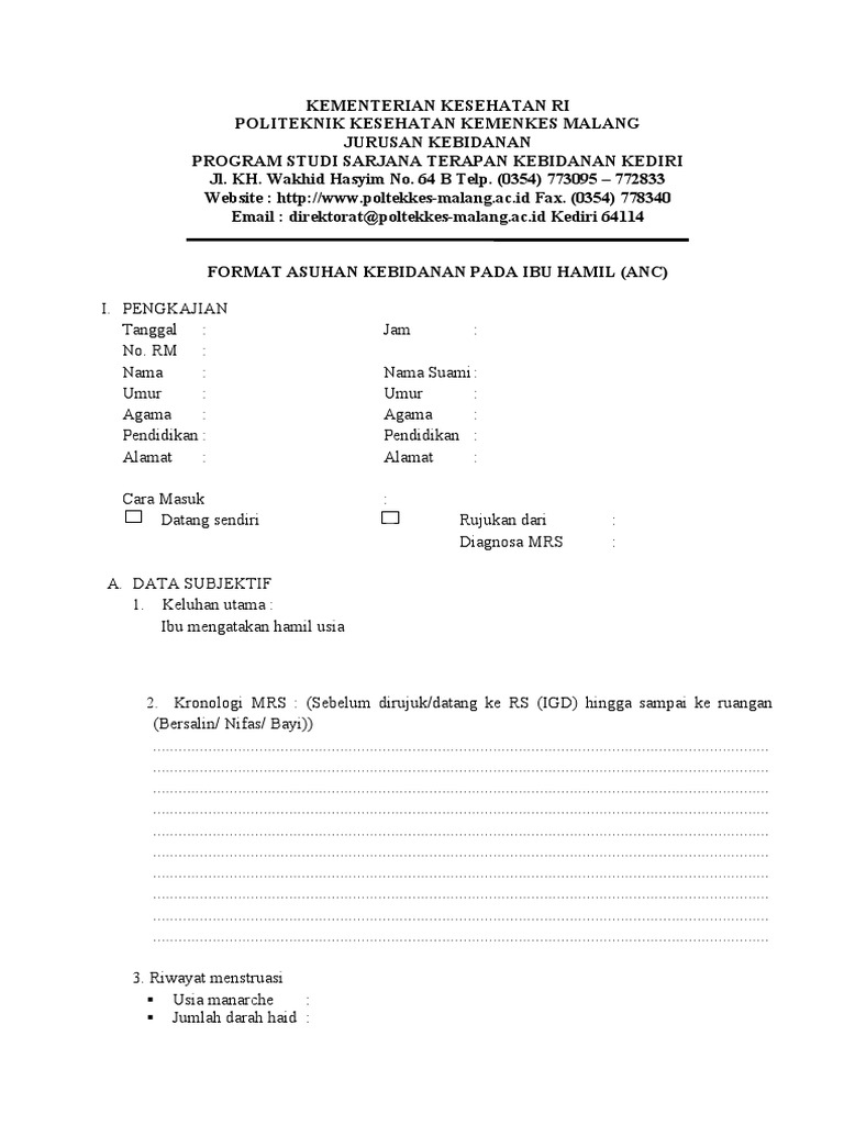 Format Askeb Anc 20X | PDF | Sains & Matematika