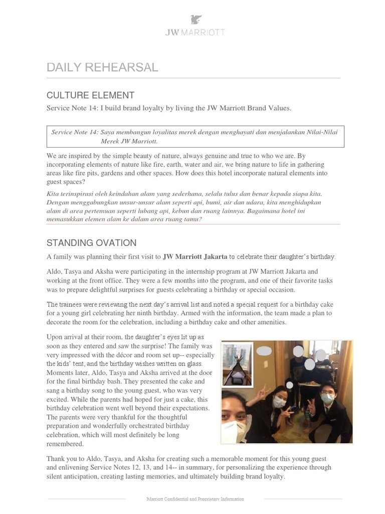 Culture Element: Service Note 14: I Build Brand Loyalty by Living The ...