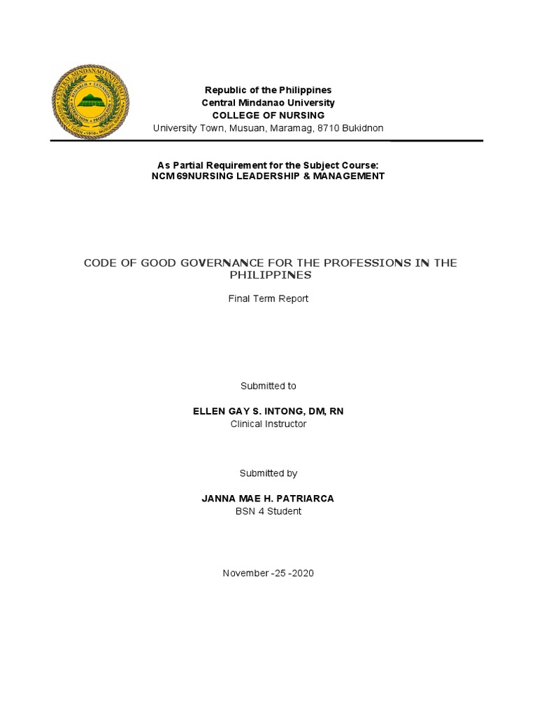 Code of Good Governance For The Professions in The Philippines | PDF ...
