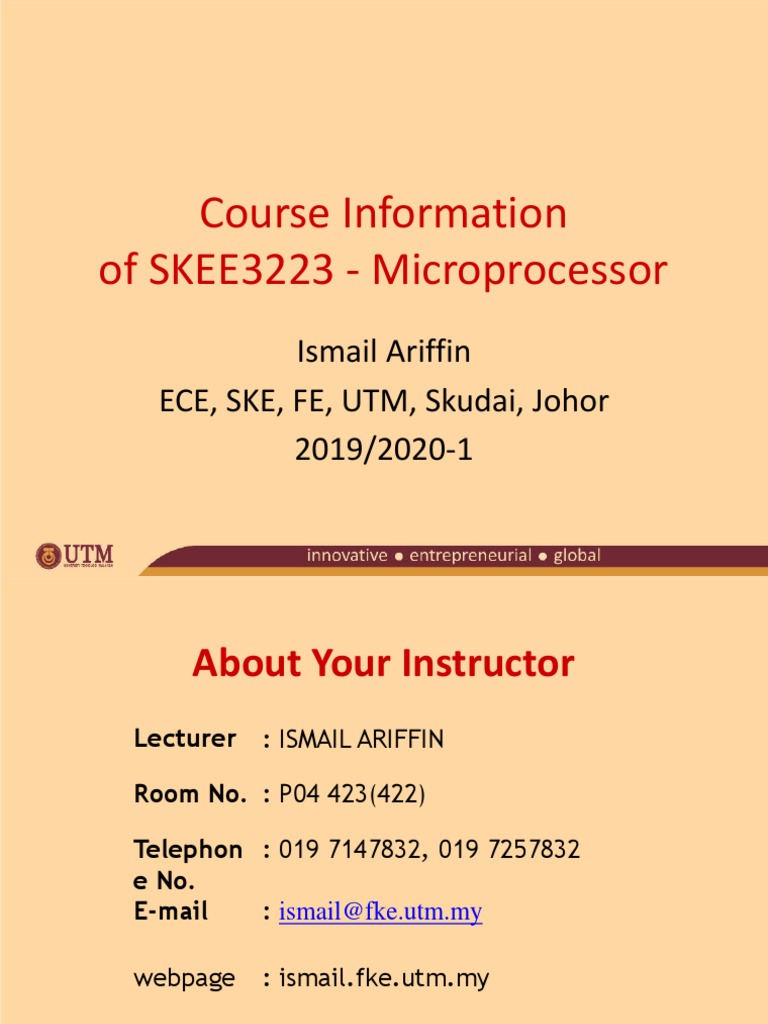 Course Information SKEE 3223 (ISMAIL - SKE - UTM 2020) | PDF | Embedded System | Microprocessor