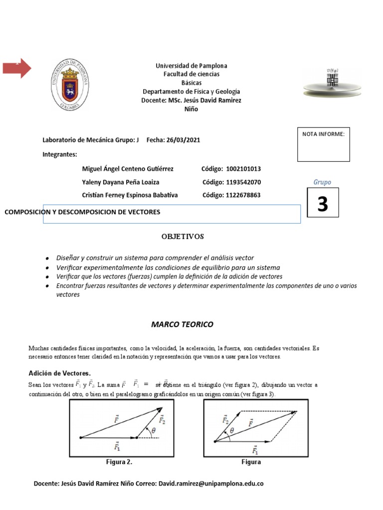 Composicion Y Descomposicion De Vectores Pdf Vector Euclidiano Masa
