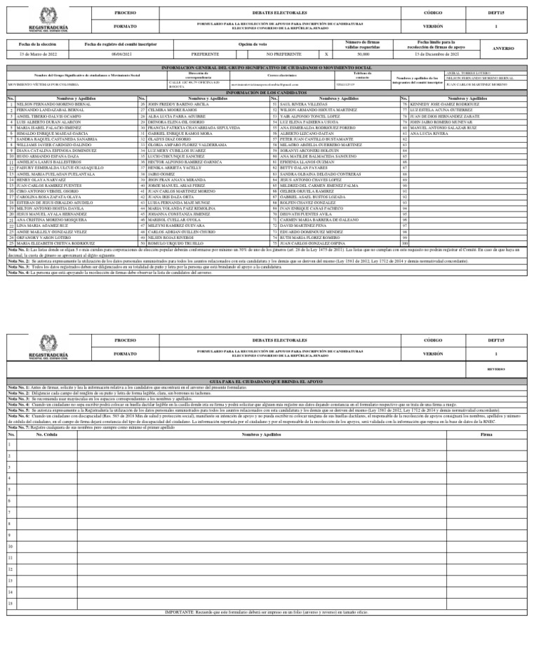 Formulario Recoleccion 177 | PDF | Gobierno | Colombia