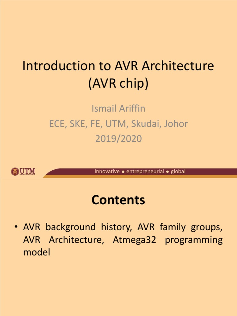 Topic 2 Introduction To AVR Architecture (ISMAIL - FKEUTM 2020) | PDF | Microcontroller ...