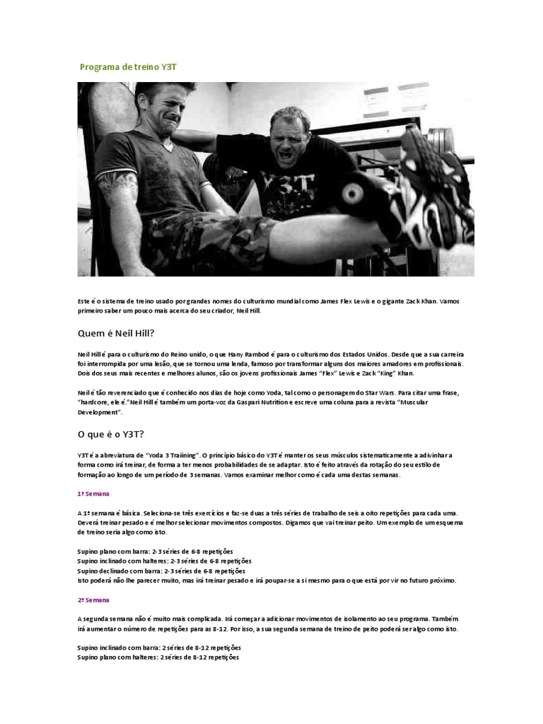 Programa de Treino Y3T | PDF | Músculo | Tempo