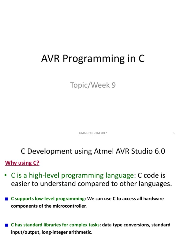 AVR C Programming Guide | PDF | Control Flow | Pointer (Computer ...