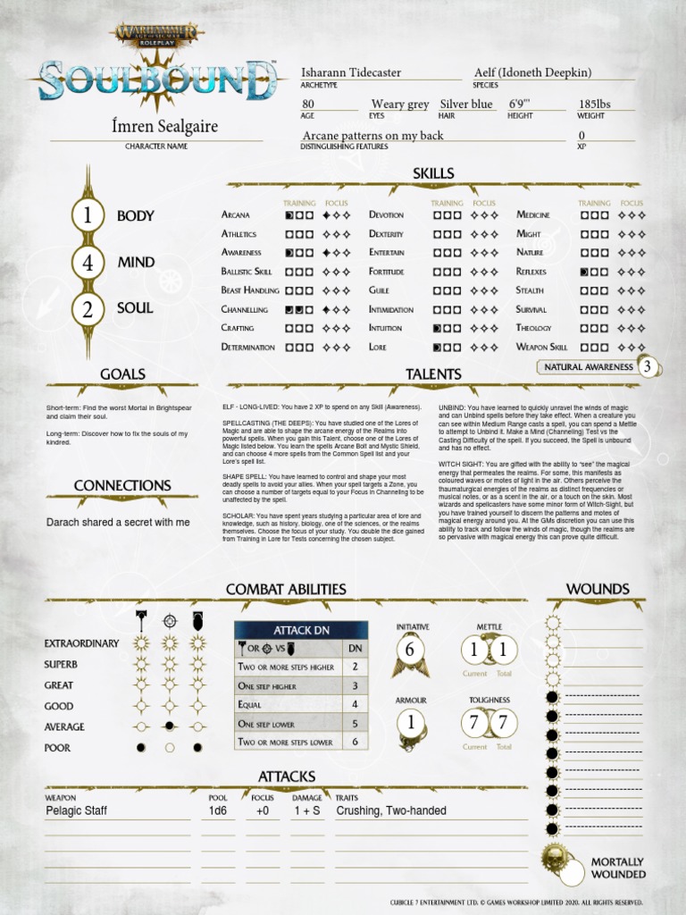 AoS Soulbound - Pregens - Isharann Tidecaster Ímren Sealgaire | PDF