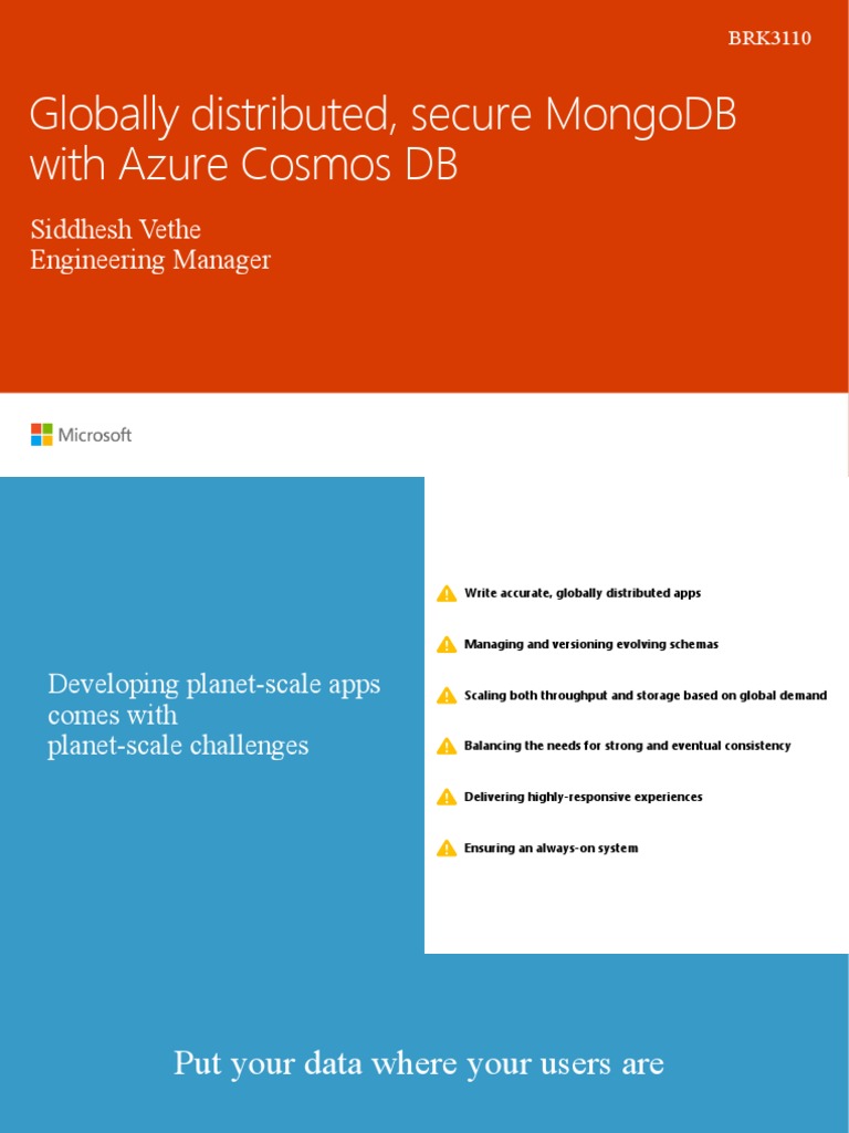 Globally Distributed, Secure MongoDB With Azure Cosmos DB | Download ... Globally Distributed, Secure MongoDB With Azure Cosmos DB | Download ...
