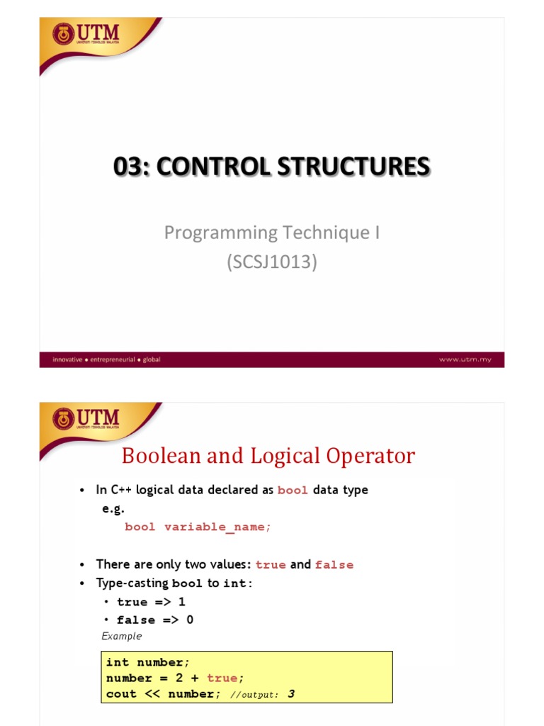 03 Control Structures Pdf Boolean Data Type Control Flow