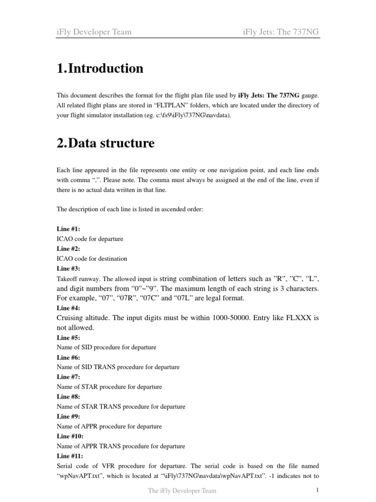 Flight Plan Introduction B737-NG | PDF | Longitude | Computer File