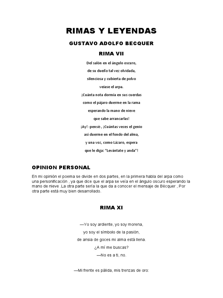 Rimas y Leyendas | PDF