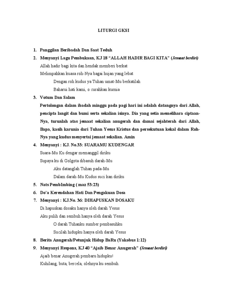 Liturgi Ibadah Minggu Pdf