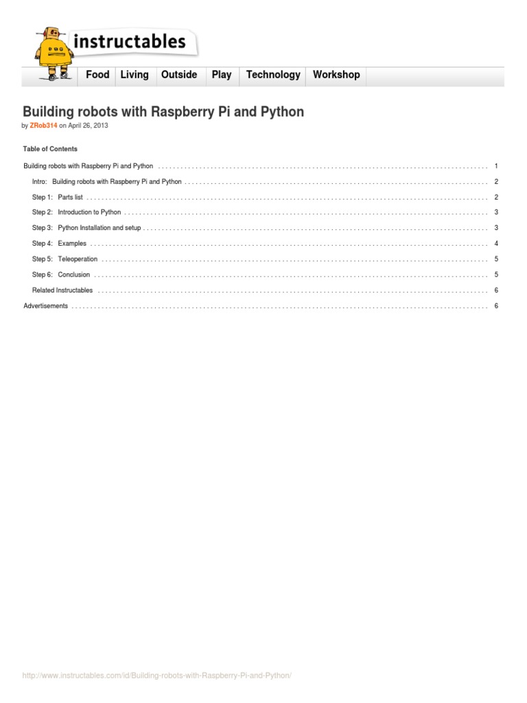 Building Robots With Raspberry Pi and Python | Download Free PDF ...