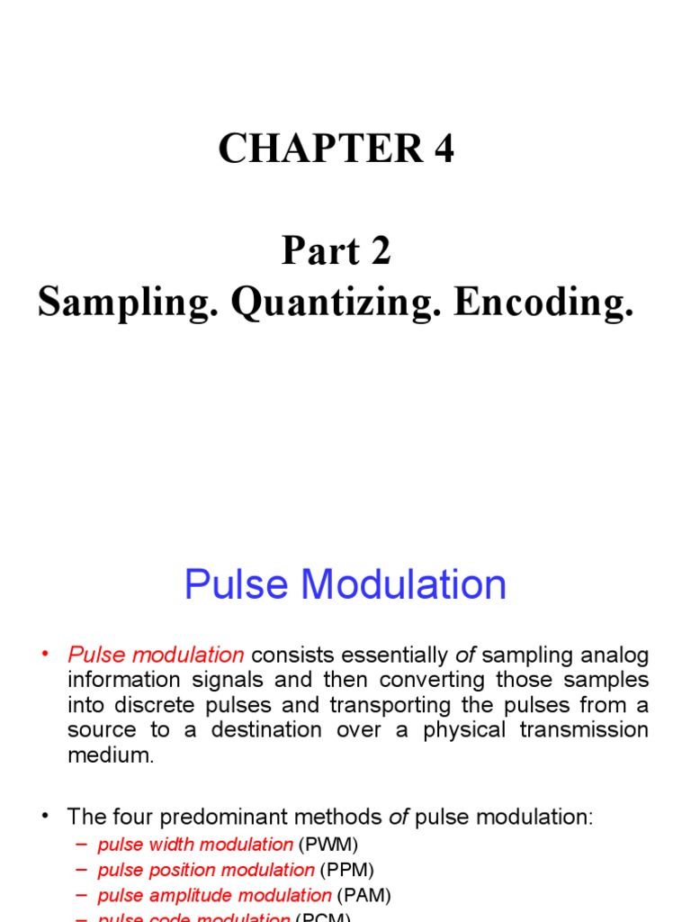 Chapter 4-Part 2-Sampling Quantizing Encoding PCM | PDF | Analog To ...