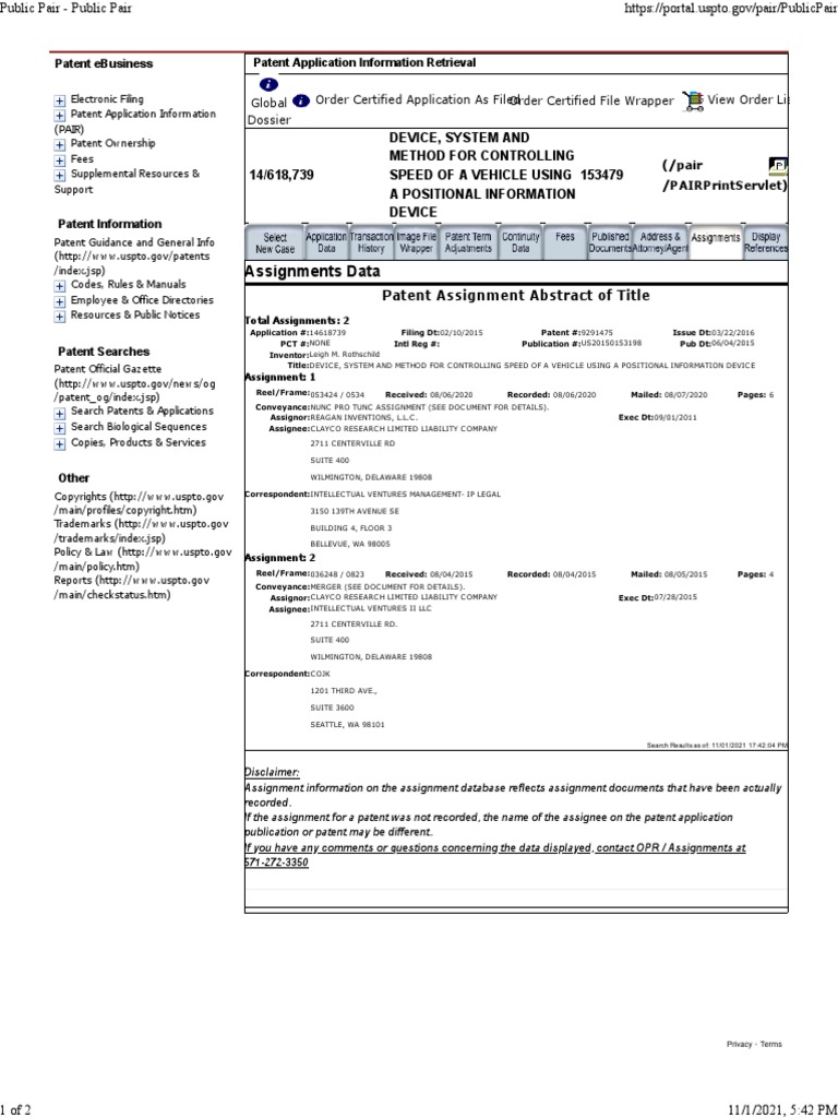 Assignments Data | PDF | Patent | Assignment (Law)
