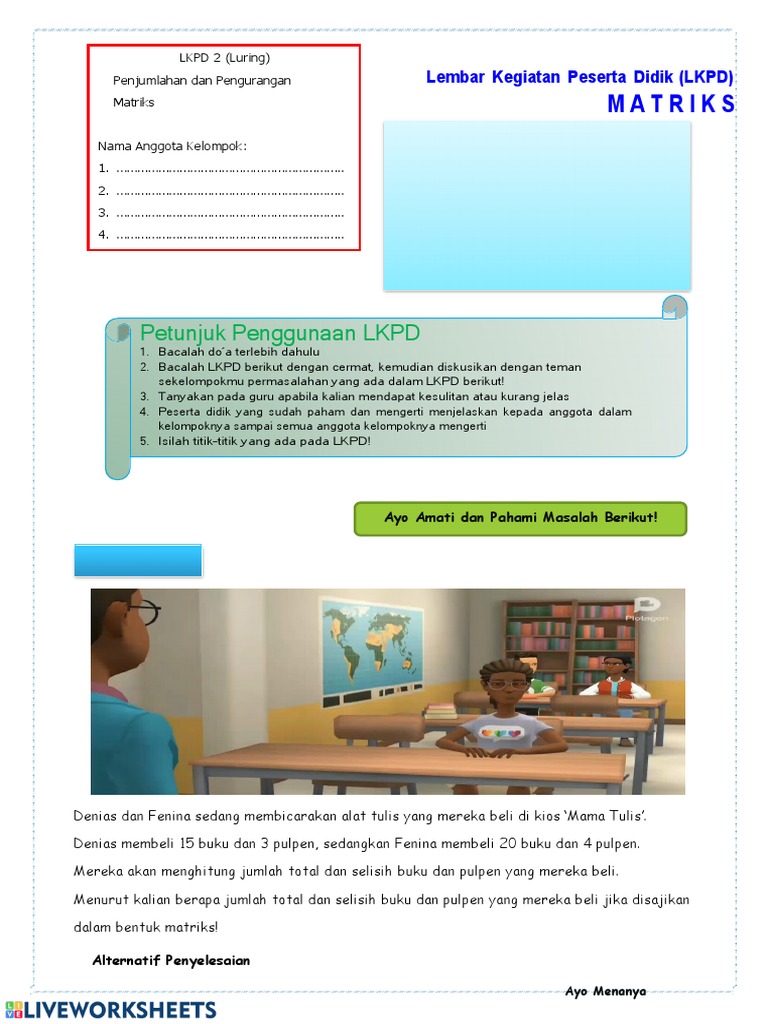 LKPD Matriks 1 | PDF