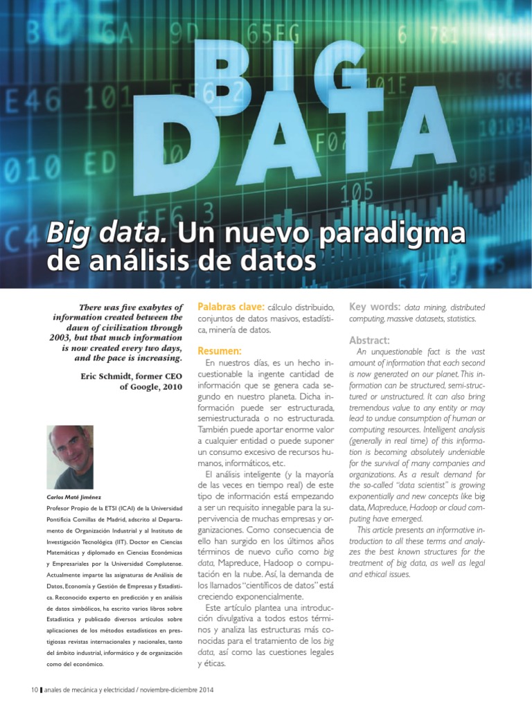 BigData - Un Nuevo Paradigma de Análisis de Datos | PDF | Apache Hadoop | Plataforma como servicio