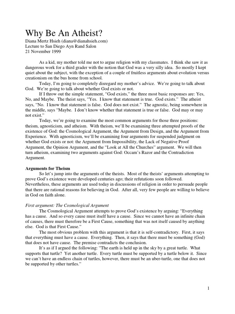 Why Be An Atheist | PDF | Existence Of God | Agnosticism