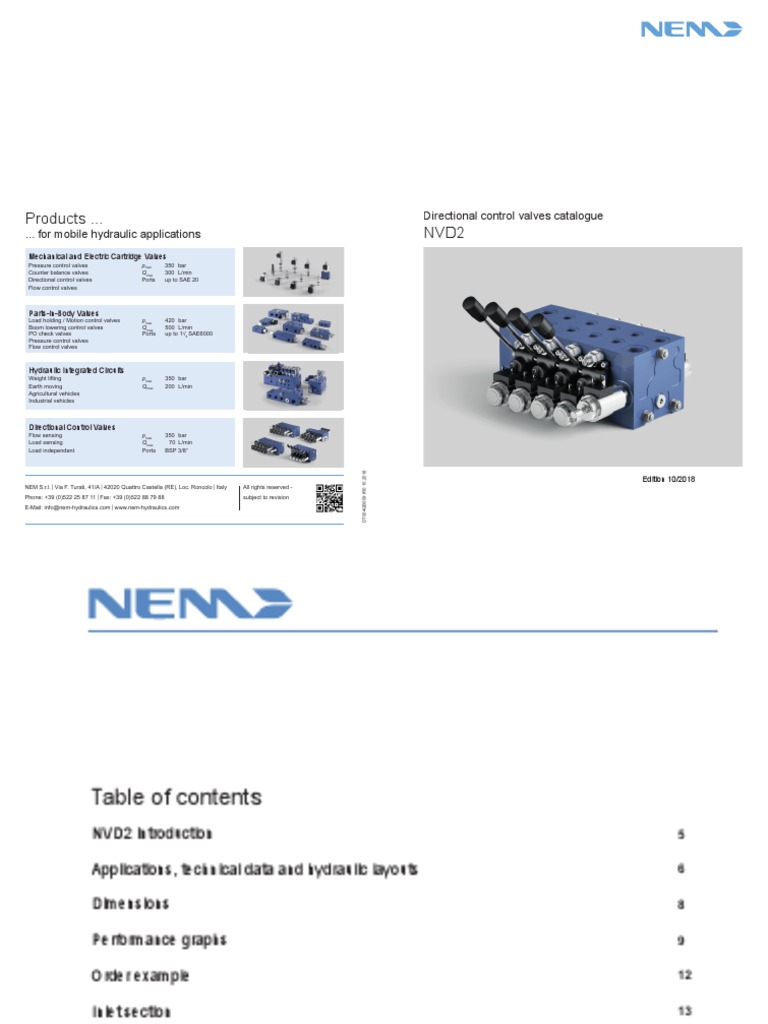 NVD2 Directional Control Valves Guide | PDF | Valve | Pump
