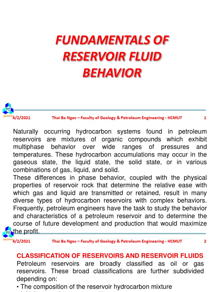 Reservoir Fluid | PDF | Gases | Petroleum Reservoir