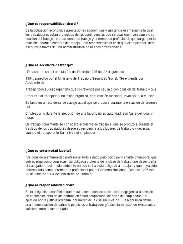 Qué Es Responsabilidad Laboral | PDF | Ley Pública | Gobierno