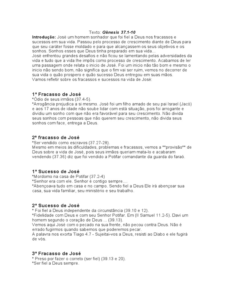 Do Fracasso Ao Sucesso | PDF | Jacó | Deus