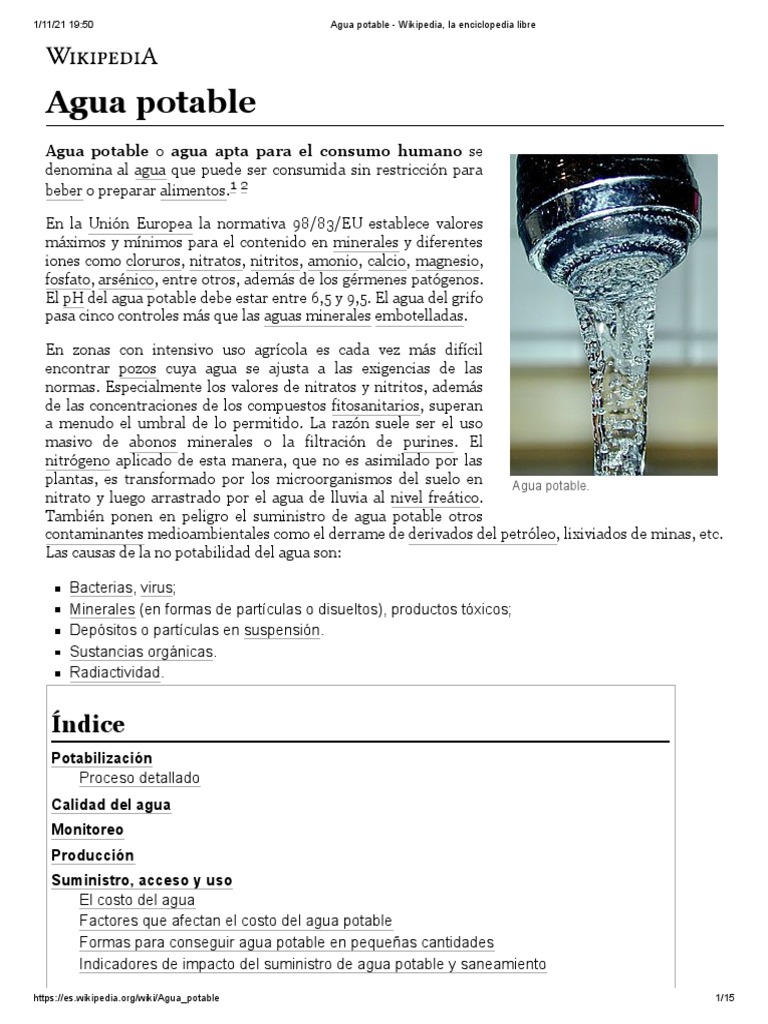 Proceso de Potabilización del Agua | PDF | Agua potable | Agua