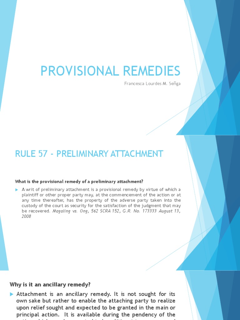 Legal Edge Provisional Remedies and Special Proceedings Senga FINAL ...