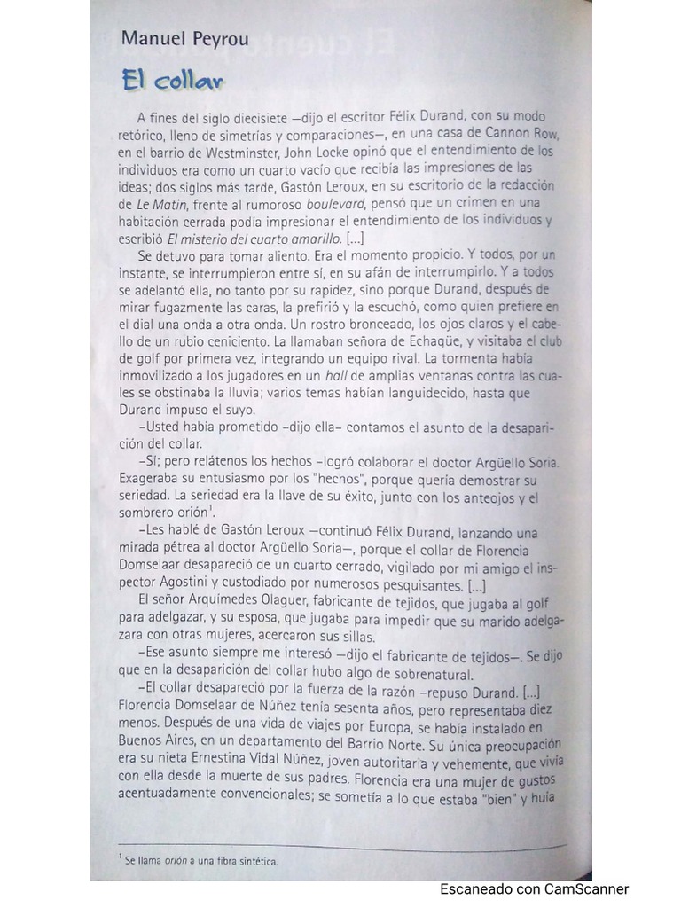 Cuento Policial. El Collar | PDF