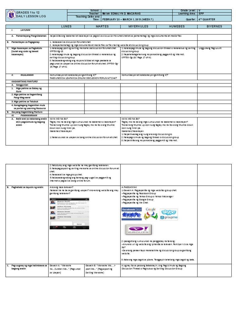 Epp-5 Q4 W7-DLL | PDF