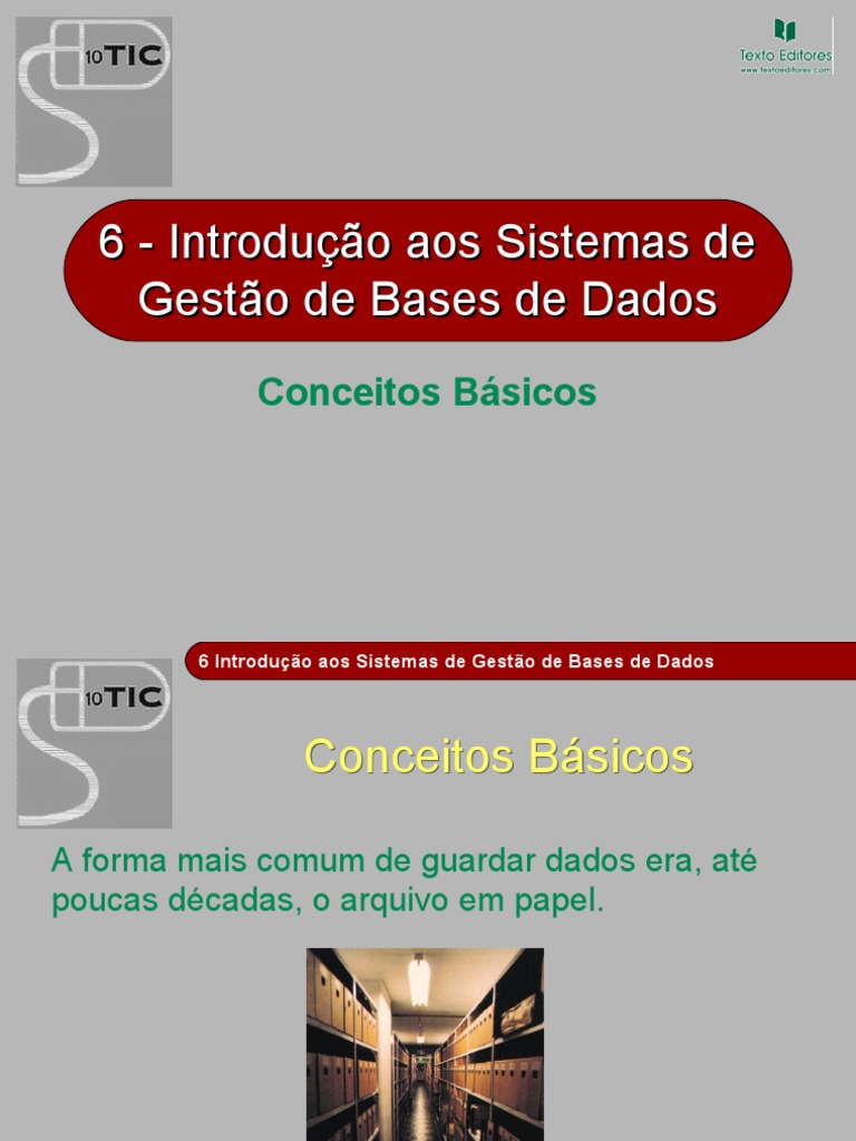 SGBD - Conceitos - Basicos | PDF | Bancos de dados | Tabela (banco de ...