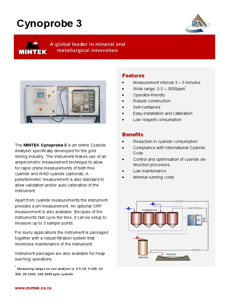 MINTEK Cynoprobe 3 Datasheet en | PDF | Cyanide | Titration