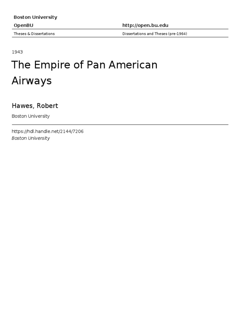 Robert Hawes, The Empire of Pan American Airways 1943 | PDF | South ...