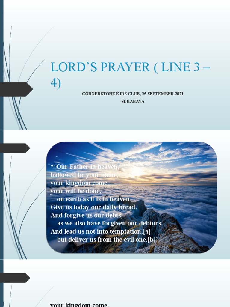 Lord's Prayer-Line 3-4 | PDF | Lord's Prayer | Religious Belief And ...