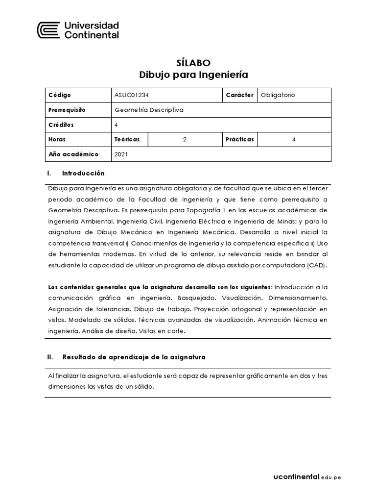 S - ING - 18S02 - Dibujo para Ingeniería - 2020-10 | PDF | Ingeniería ...