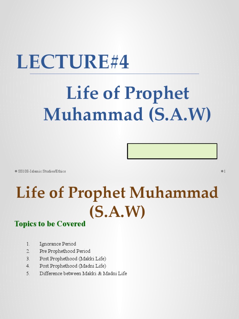 Life of Prophet Muhammad (S.A.W) Overview | PDF | Muhammad | Medina