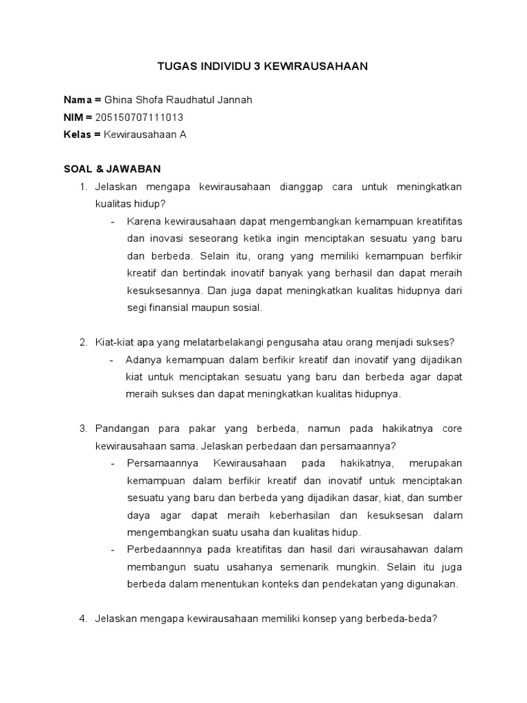 Tugas Individu 3 - KWU | PDF