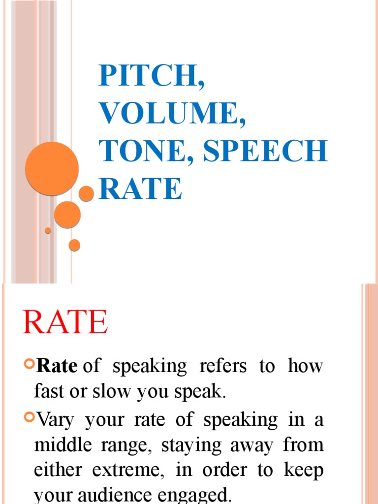Pitch, Volume, Tone, Speech Rate | PDF
