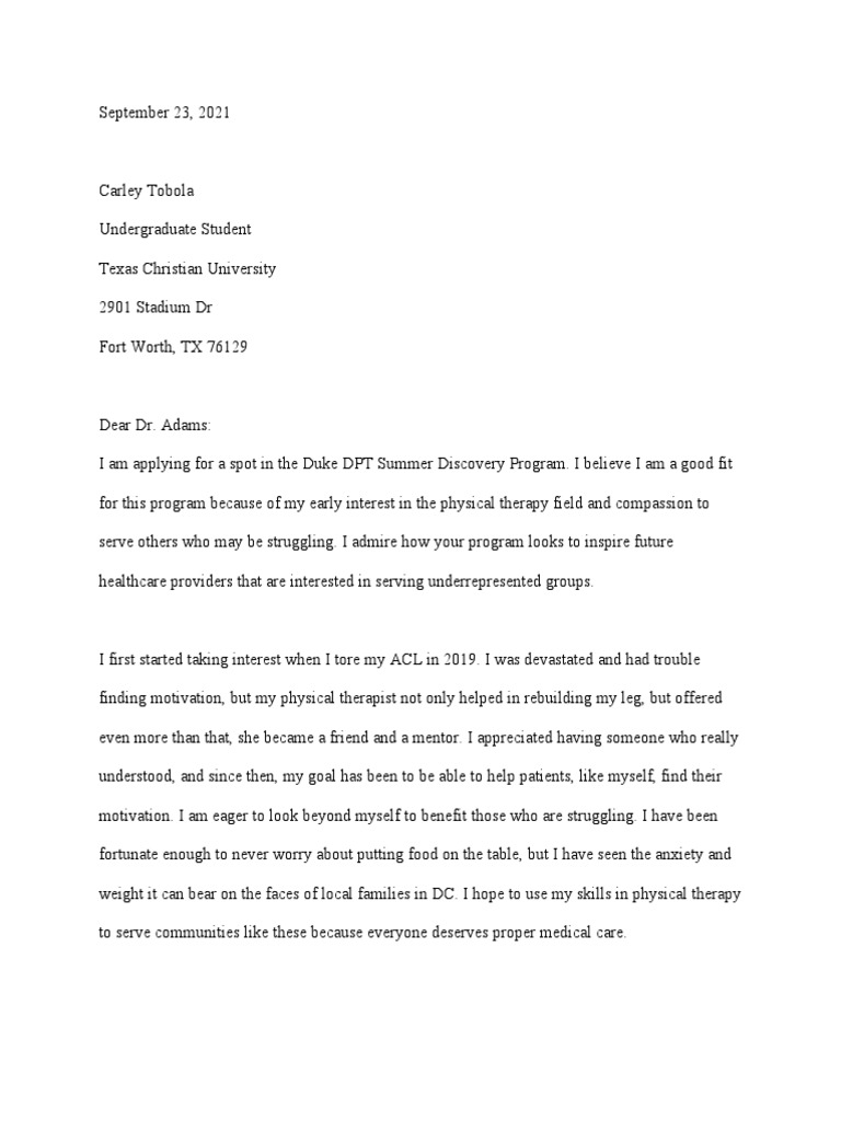 Revised Cover Letter | PDF