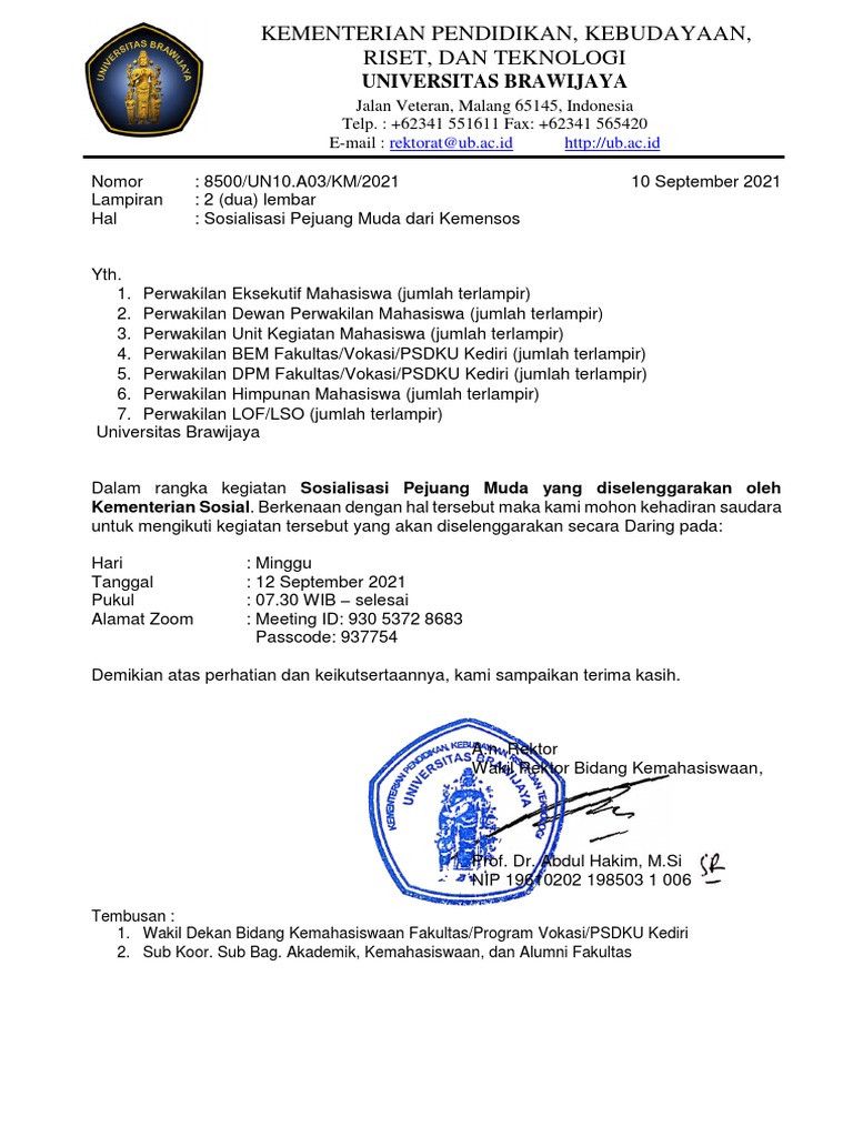 Revisi 8500 Surat Sosialisasi Pejuang Muda Kemensos Pdf