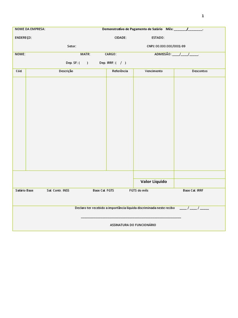 Modelo de Contracheque | PDF