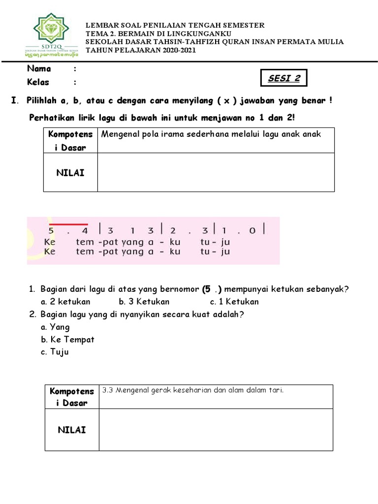 Soal Pts Tema 2 Sesi-2 | PDF